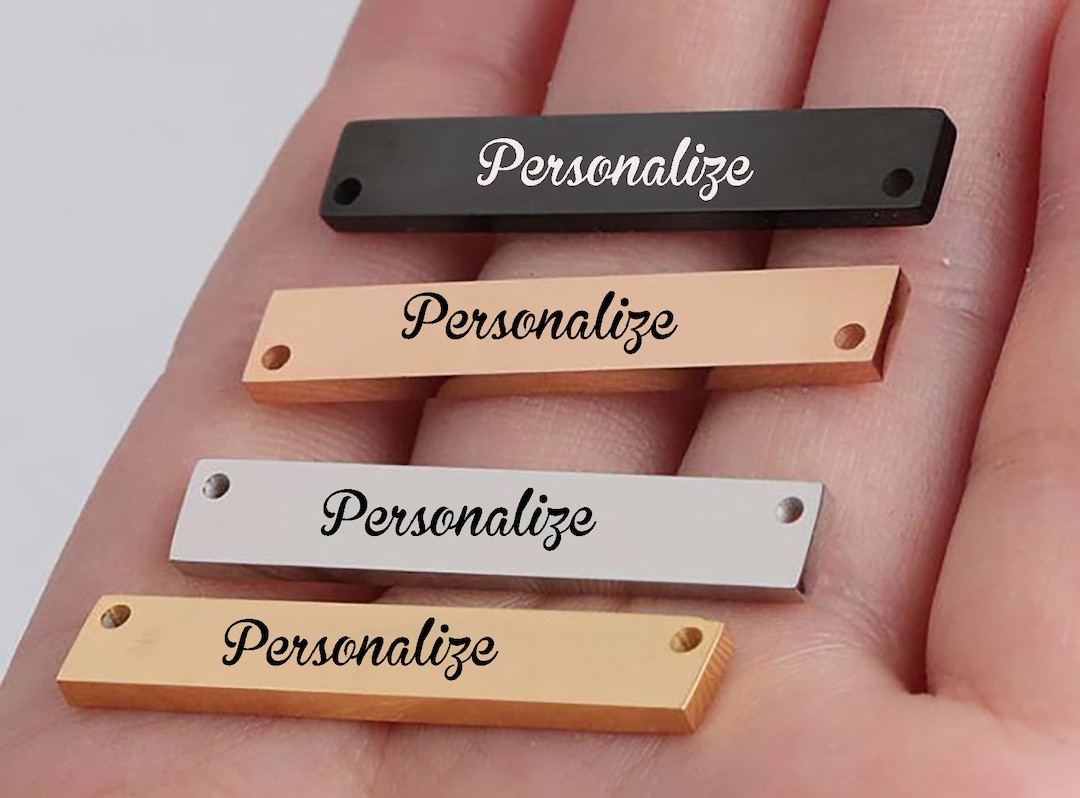 Bar Charm Laser Engraved Bar Charm Custom Engraved Bar Charm - Etsy