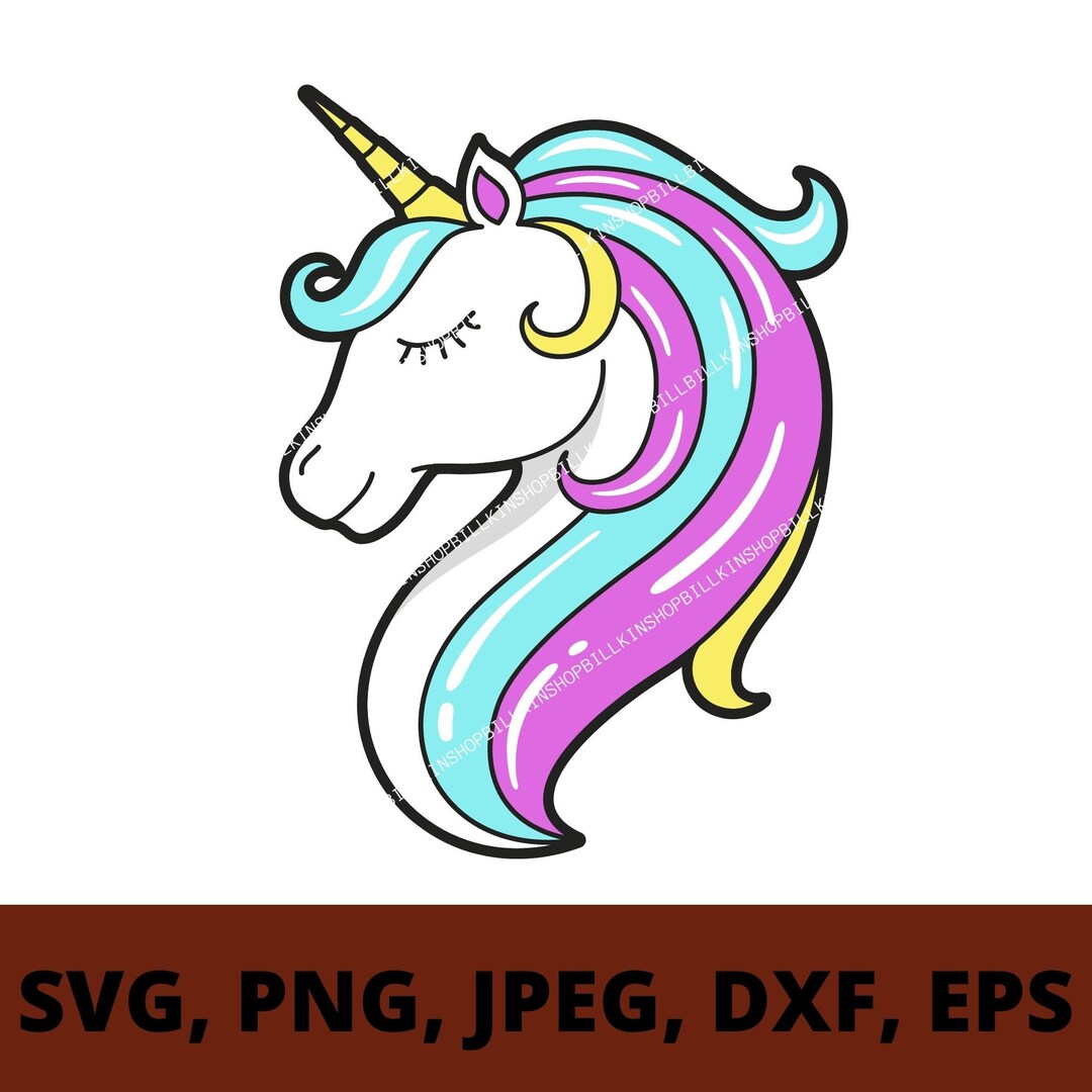 Unicornio SVG, Cabeza de unicornio Svg, Clip Art de unicornio, Cara de ...