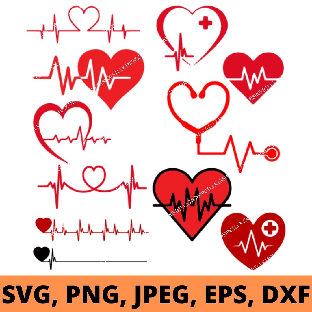 Heartbeat Svg Bundle,heart Beat Svg,heartbeat Clipart,healthcare,nurse ...