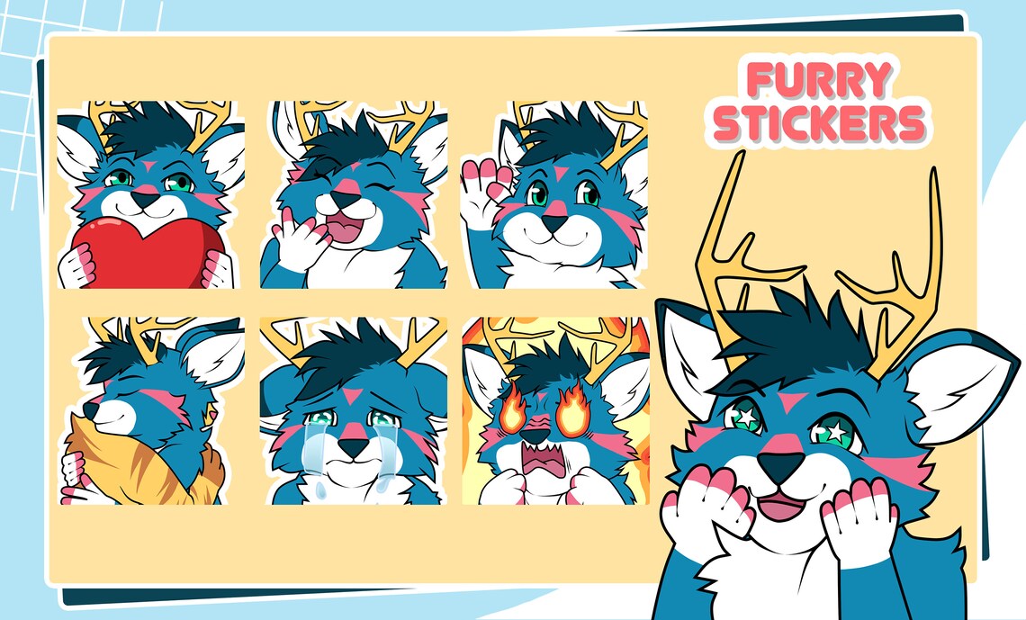 Customize Anime Furry Emotes Furry Stickers Telegram - Etsy Canada