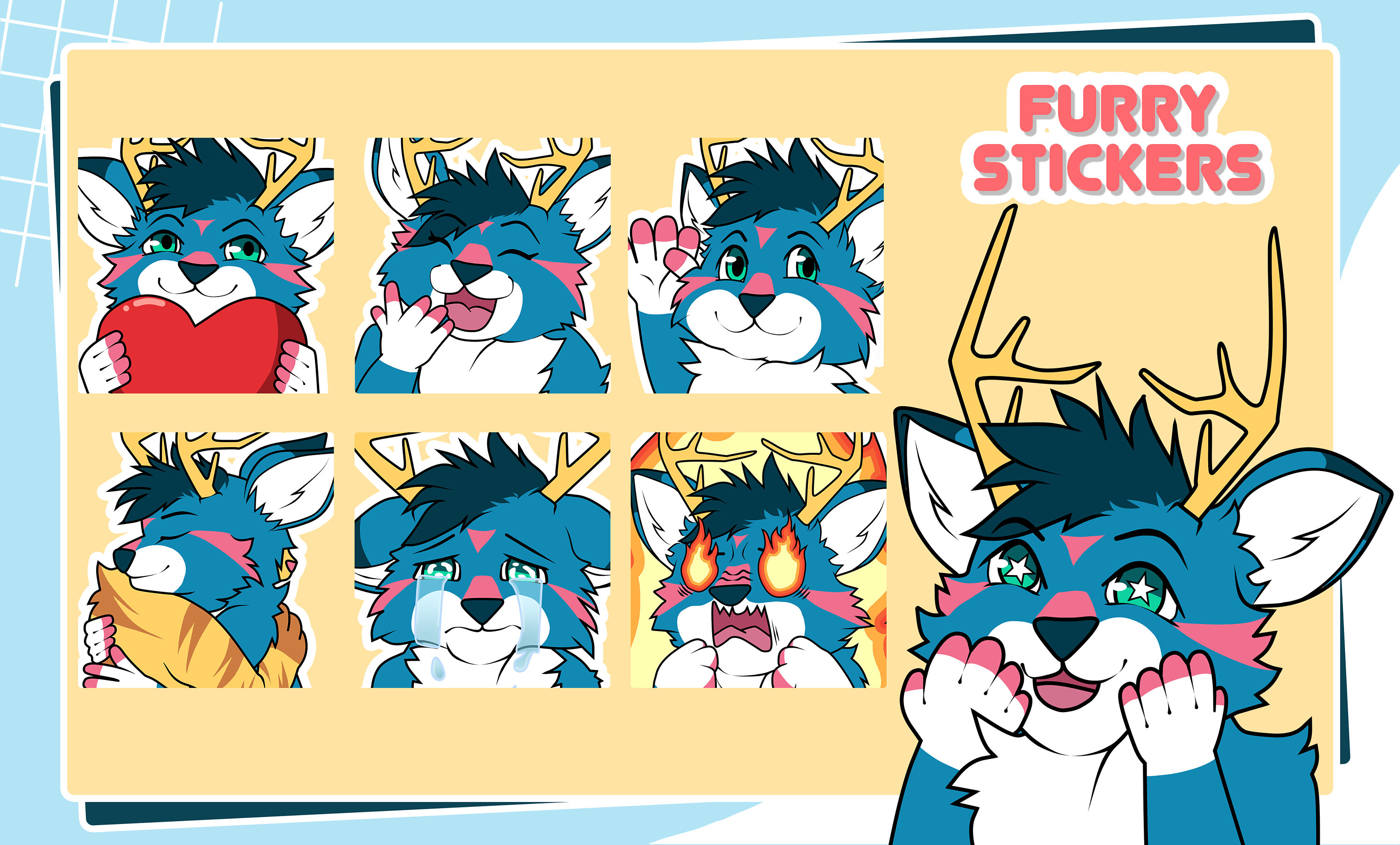 Customize Anime Furry Emotes Furry Stickers Telegram Etsy Canada