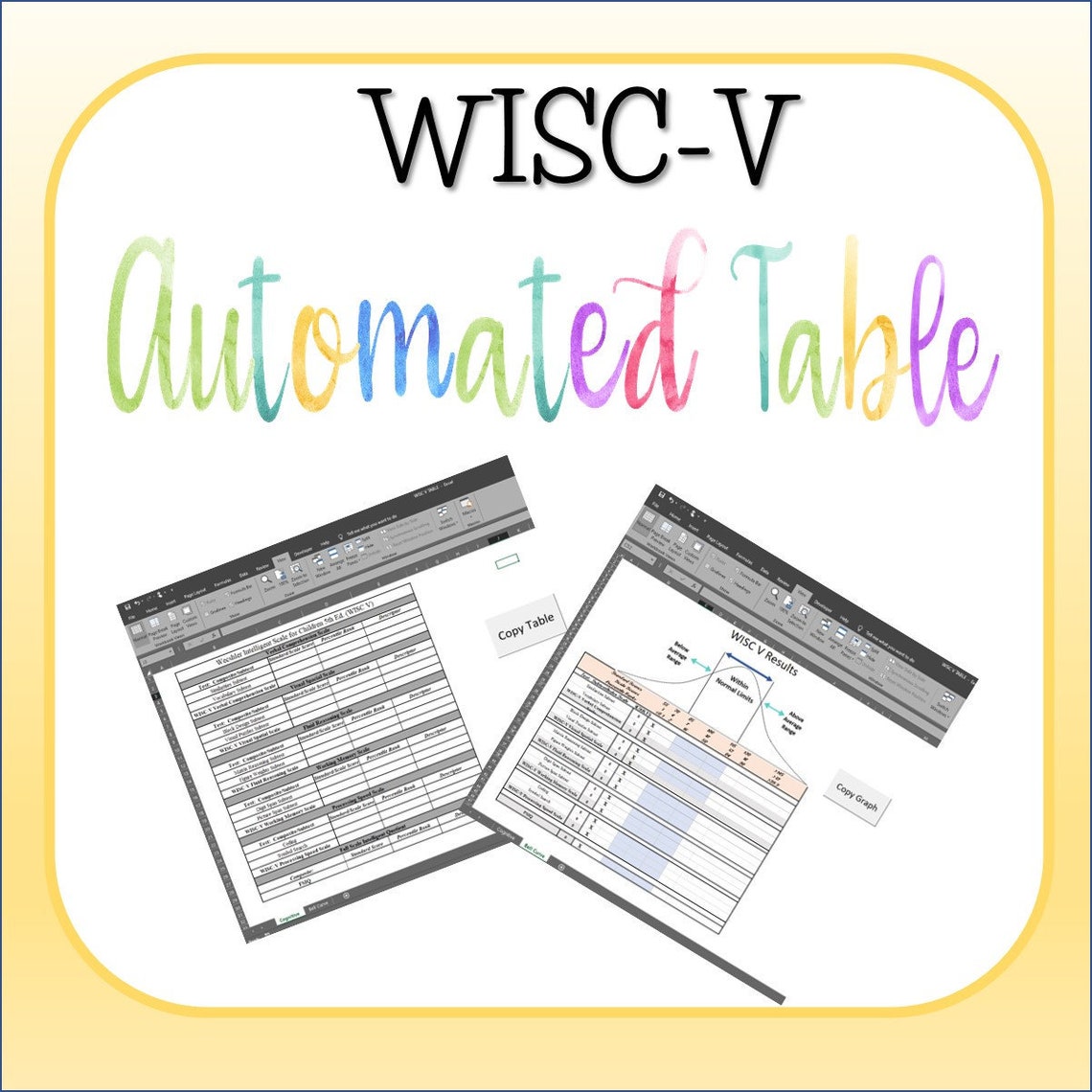 WISC V Table & Graph - Etsy