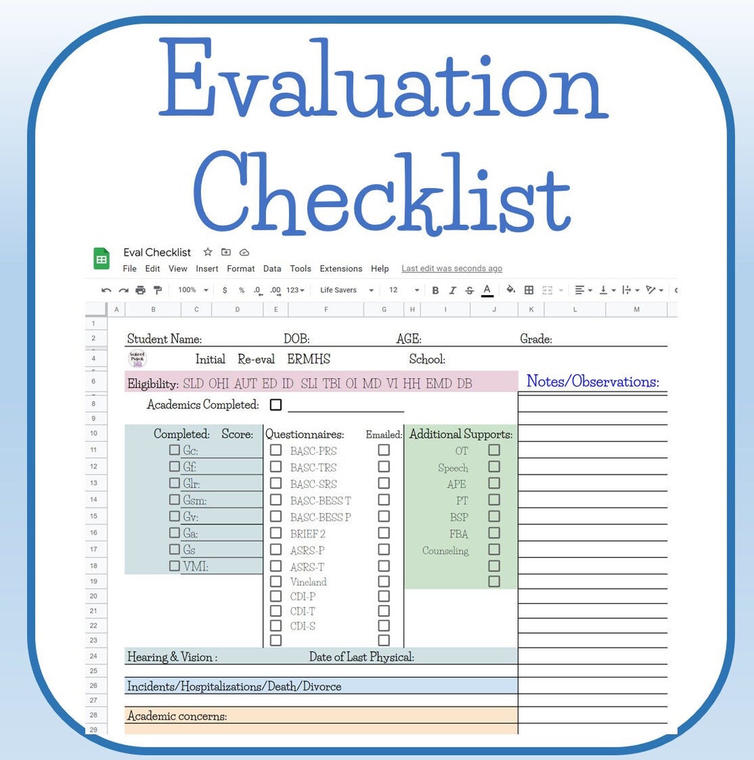 Evaluation Checklist - Etsy
