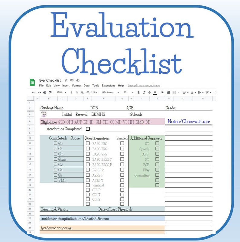 Evaluation Checklist - Etsy