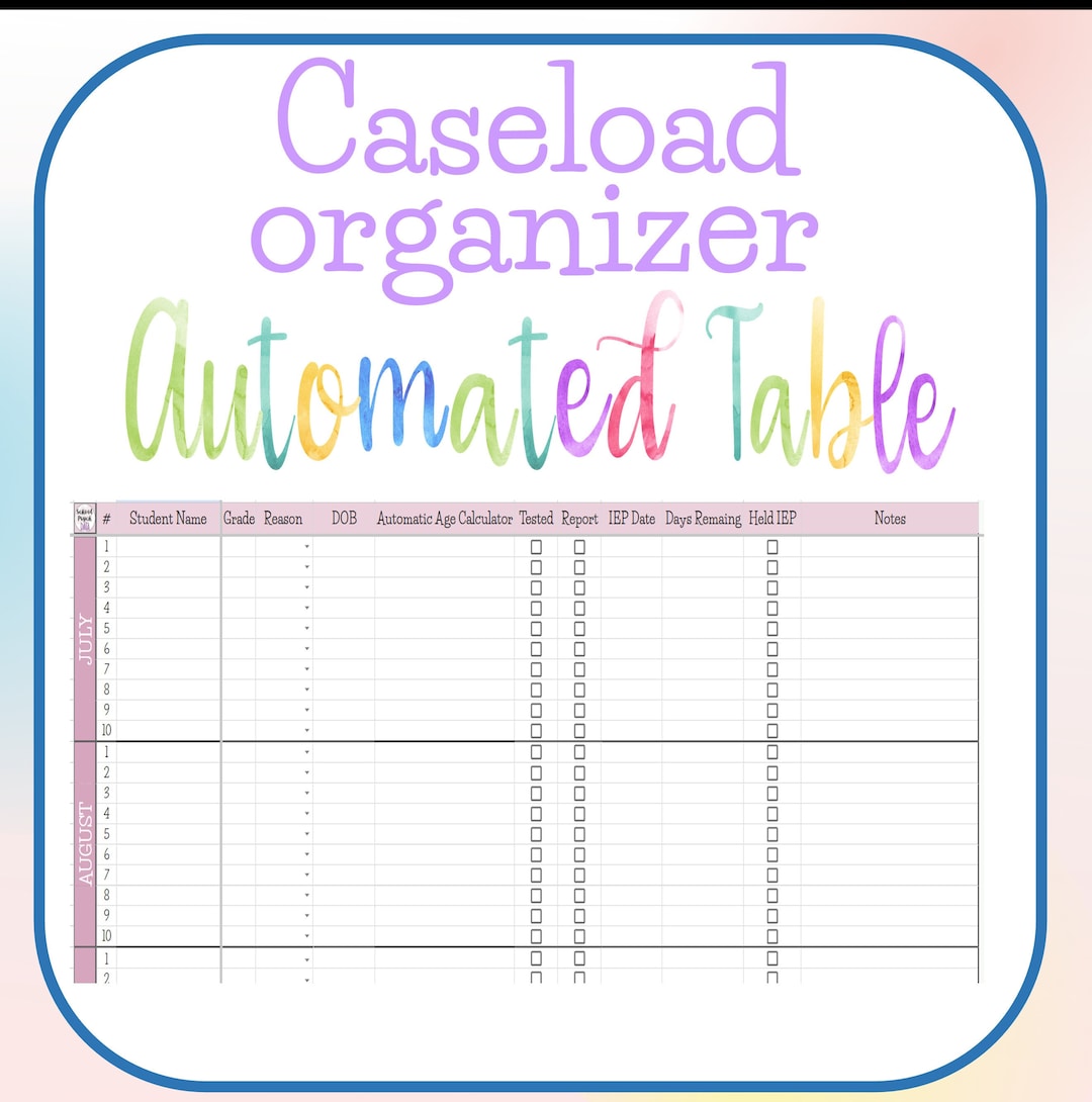 New Caseload Organizer - Etsy