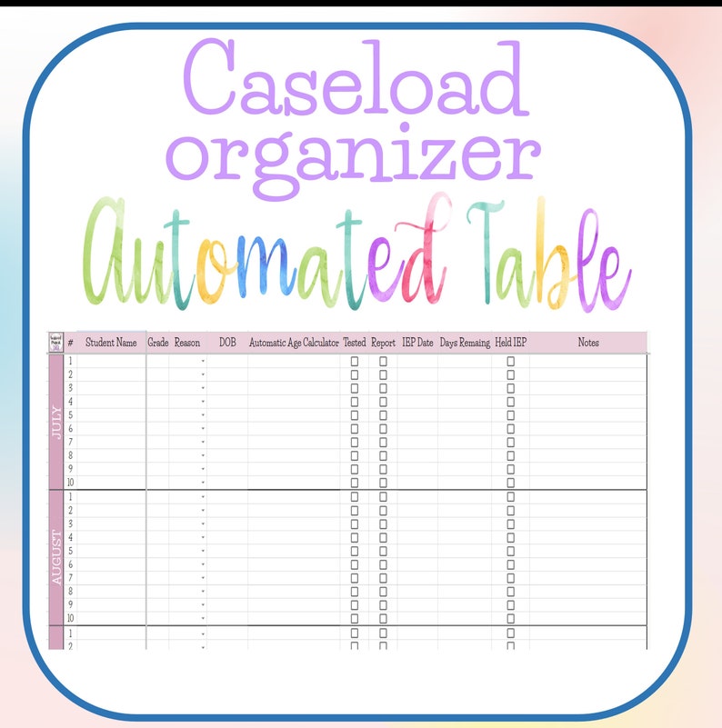 New Caseload Organizer - Etsy