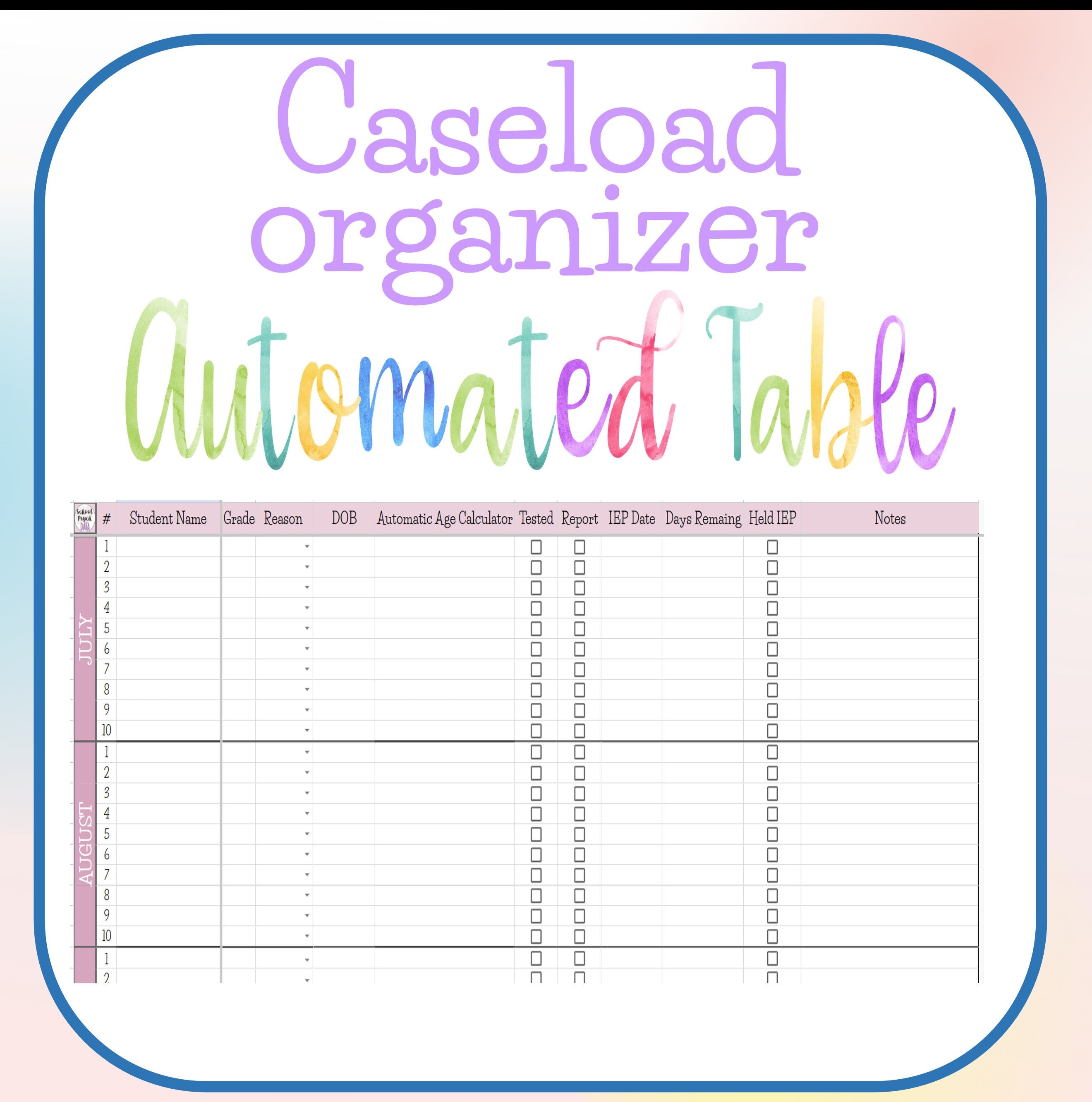 New Caseload Organizer - Etsy