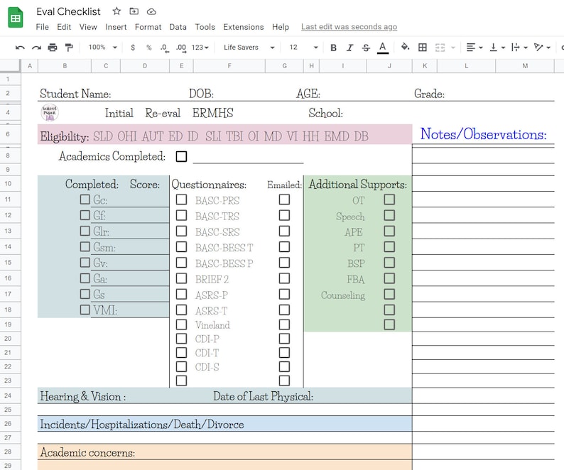 Evaluation Checklist - Etsy