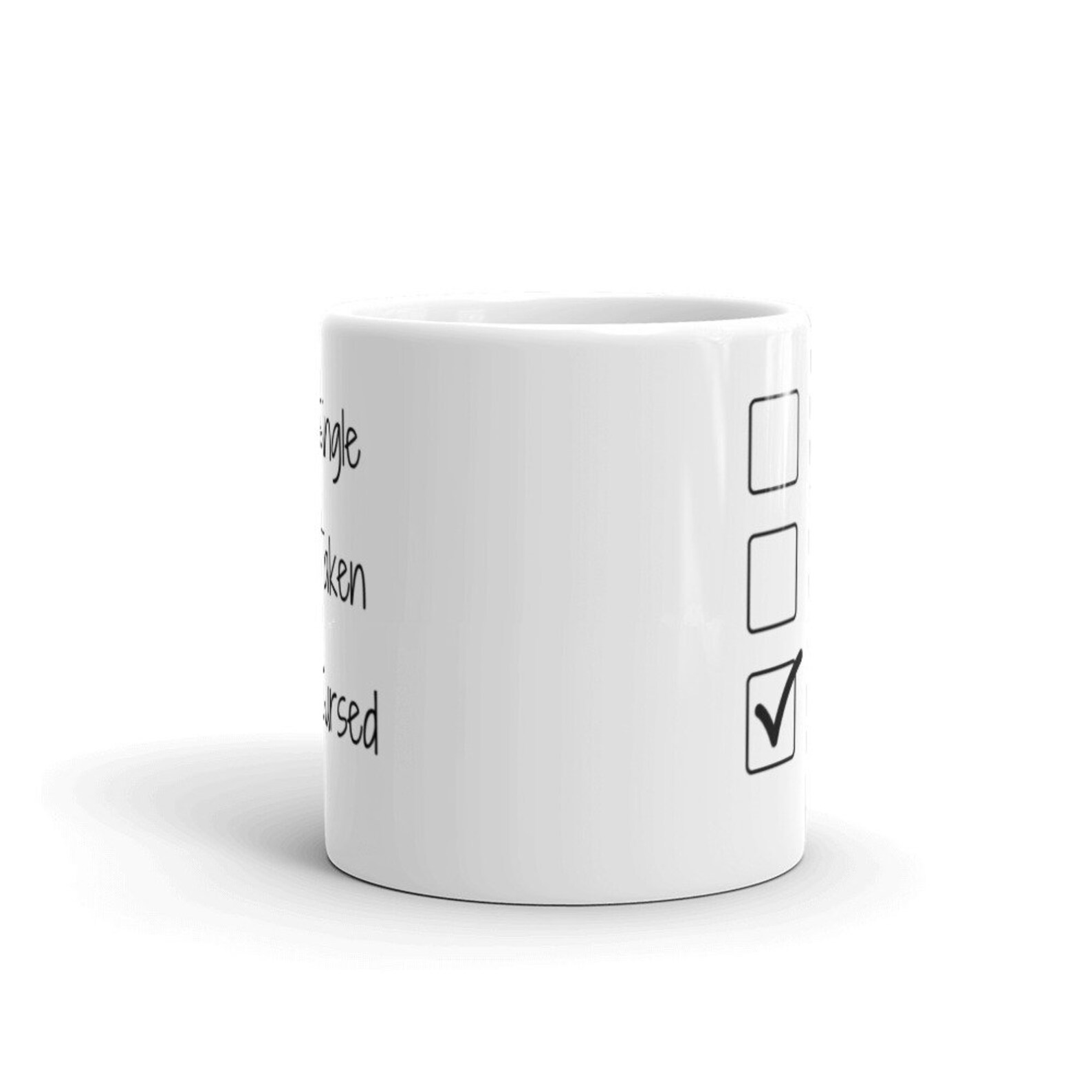 Single, Taken, Cursed Coffee Mug, Funny Gift for Friend, Single Mug ...