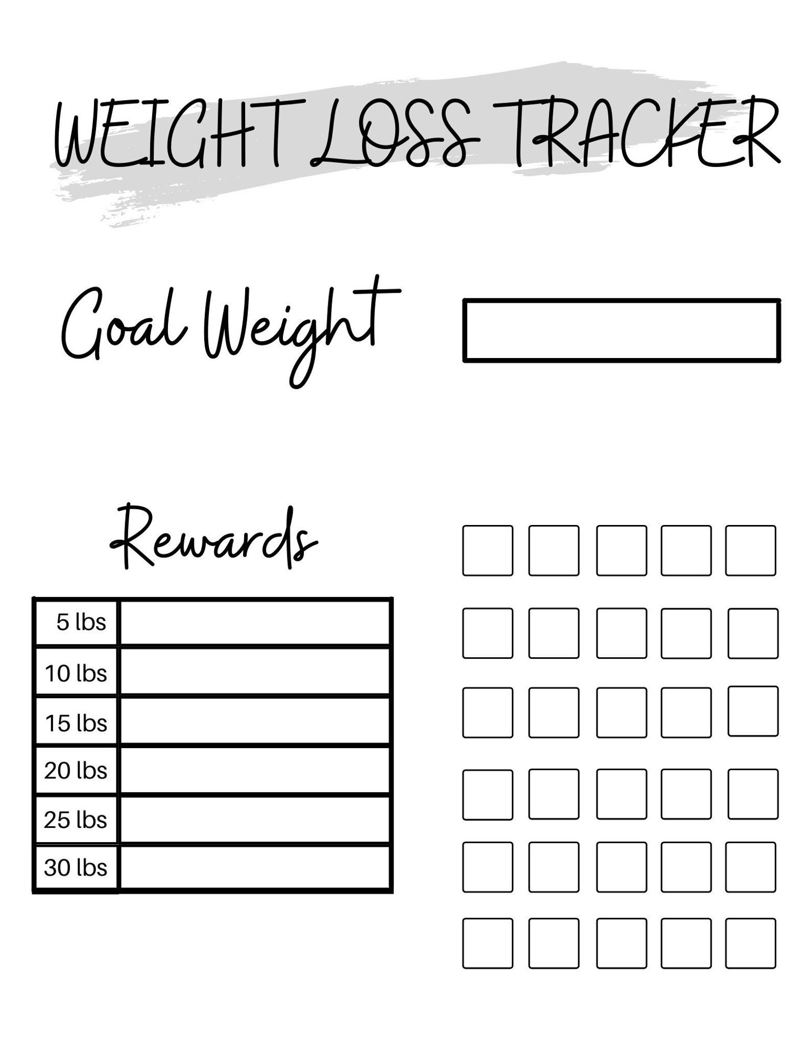 Weight Loss Weight Loss Chart Motivational Chart Rewards Chart