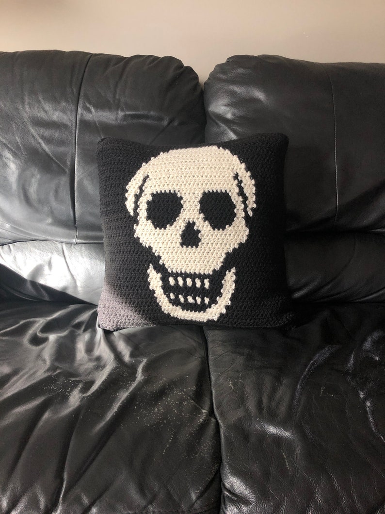 Grid Pattern Skull Pillow Crochet Grid Pattern - Etsy