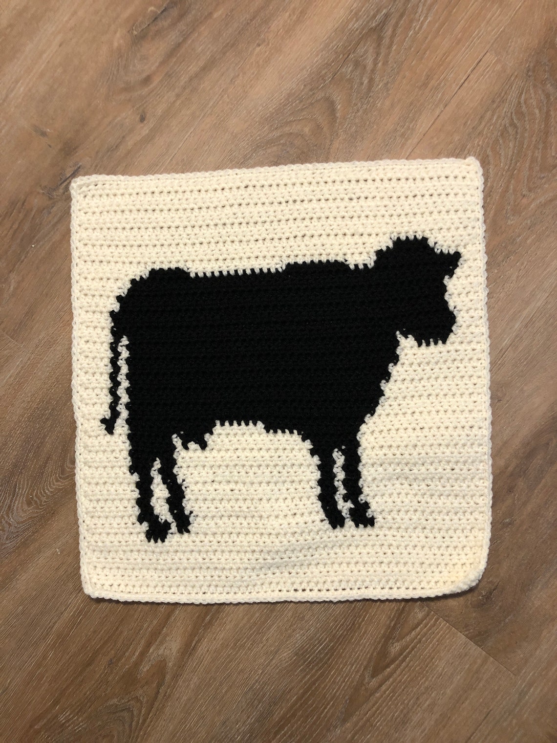 Grid Pattern | Cow Silhouette Crochet Grid Pattern - Etsy Australia