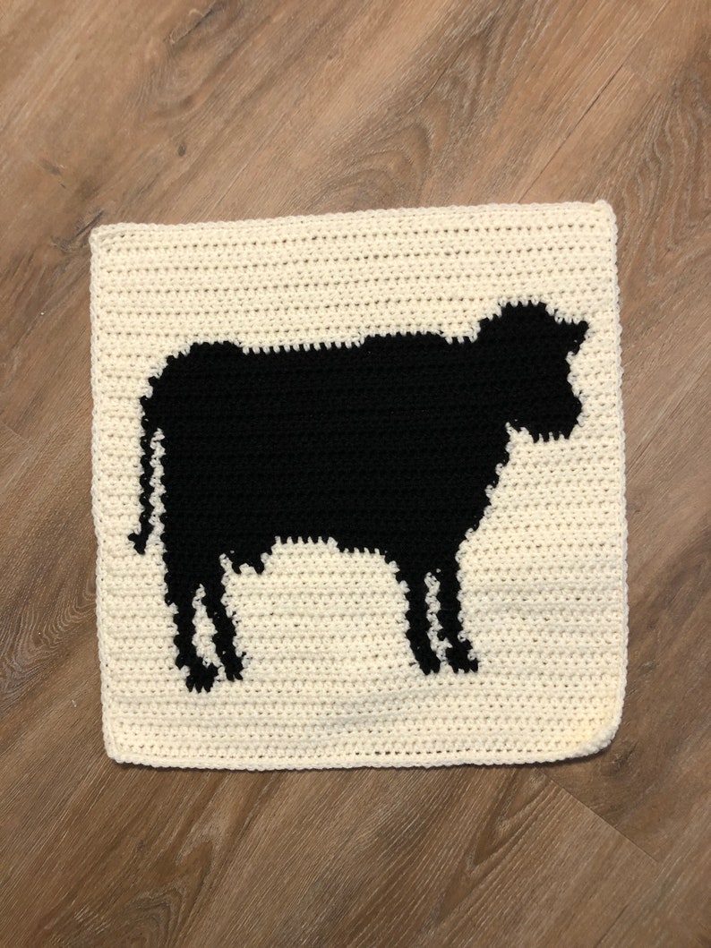 Grid Pattern | Cow Silhouette Crochet Grid Pattern - Etsy Canada