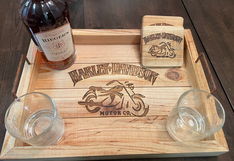 Harley Davidson Serving Tray(bottle Not Included) - Etsy