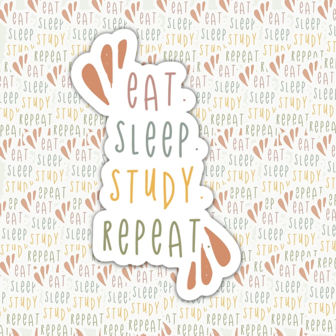 Eat, Sleep, Study, Repeat Sticker - Etsy