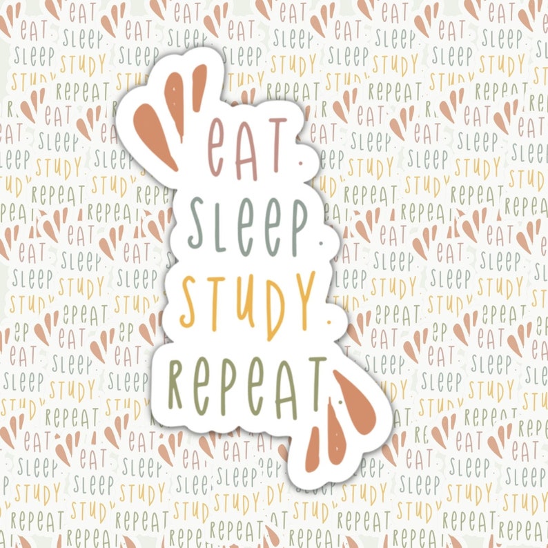 Eat, Sleep, Study, Repeat Sticker - Etsy