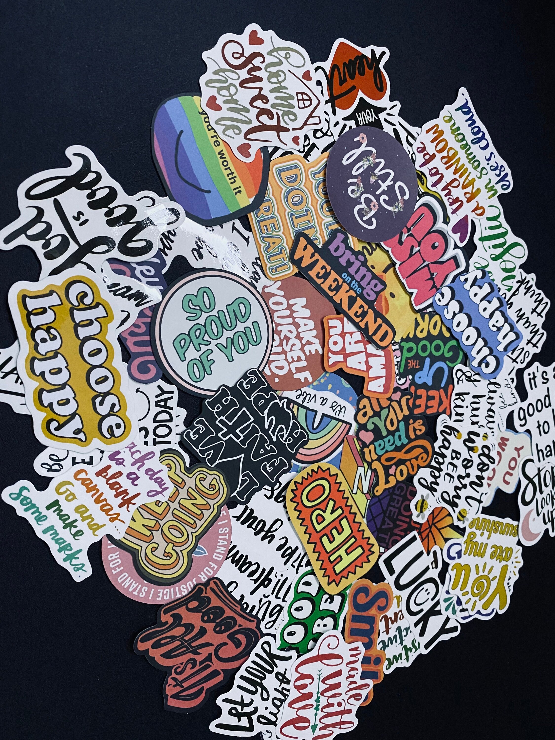 50 Pcs positive Sayings Sticker Pack Laptop Stickers Inspiration ...