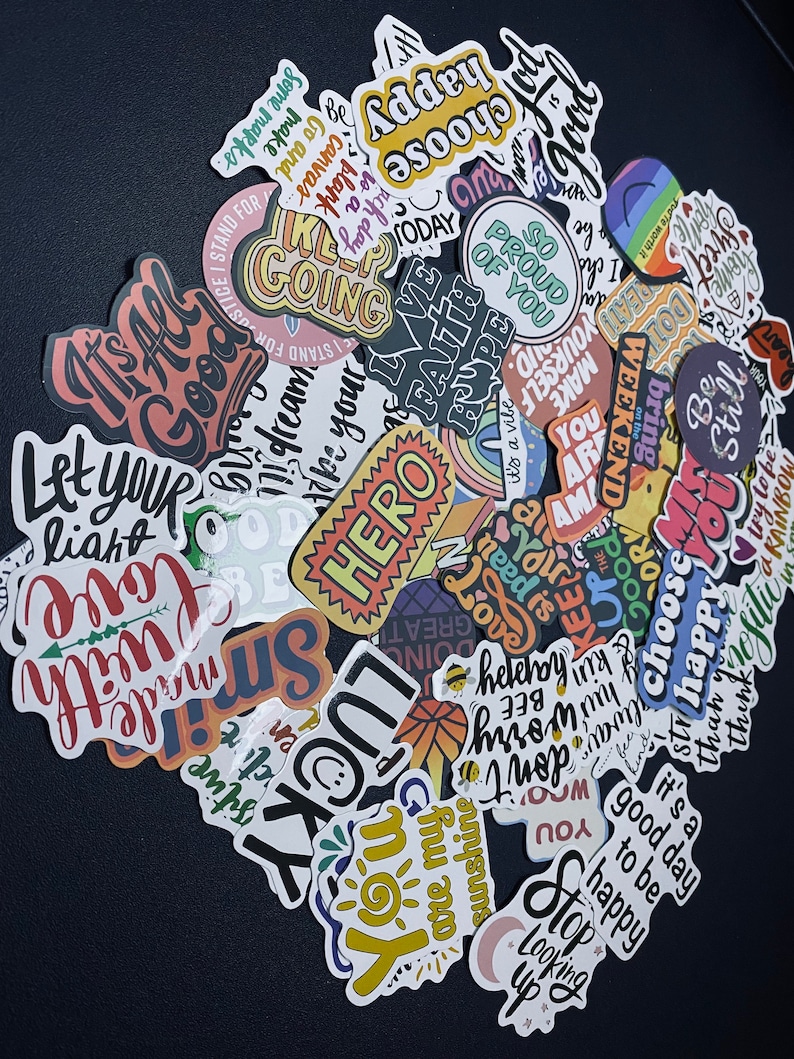 50 Pcs positive Sayings Sticker Pack Laptop Stickers Inspiration ...