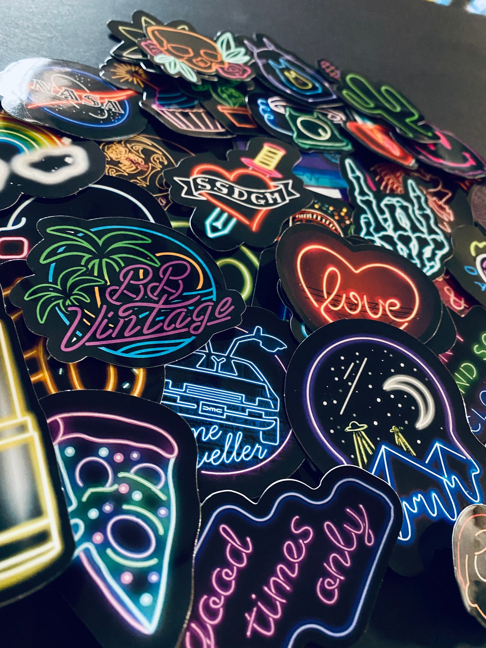 50 pcs Neon Sticker Pack / Laptop Stickers / Neon - Etsy España
