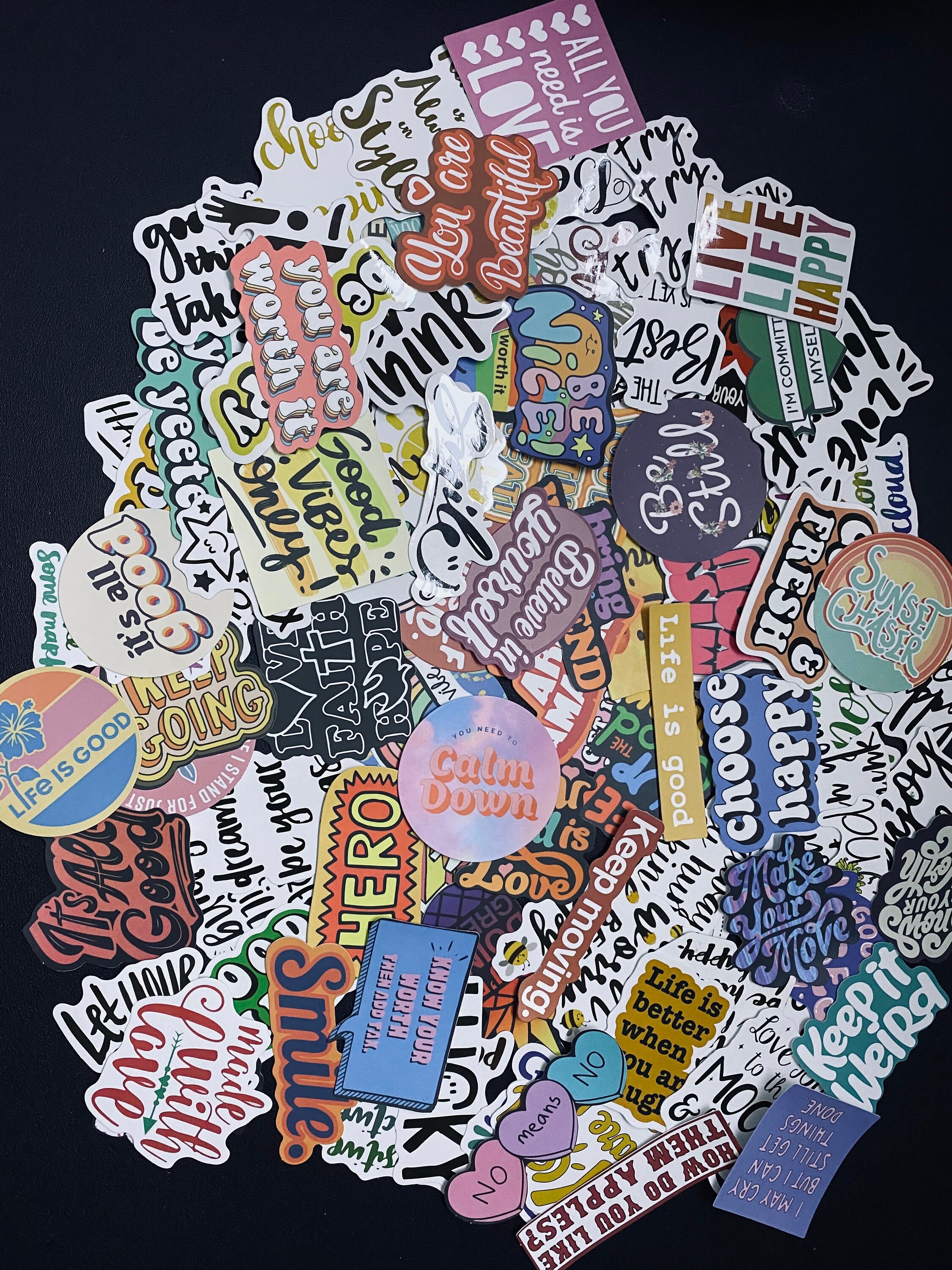 50 Pcs positive Sayings Sticker Pack Laptop Stickers Inspiration ...