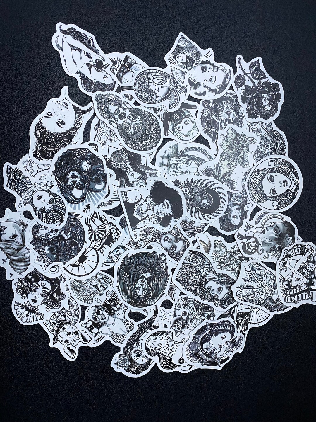 50 Pcs "female/gothic" Sticker Pack | Tattoo | Female | Gothic | Black ...