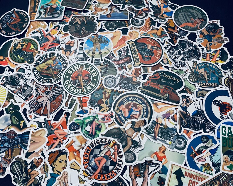 50 Pcs american Retro Sticker Pack Pin-up - Etsy