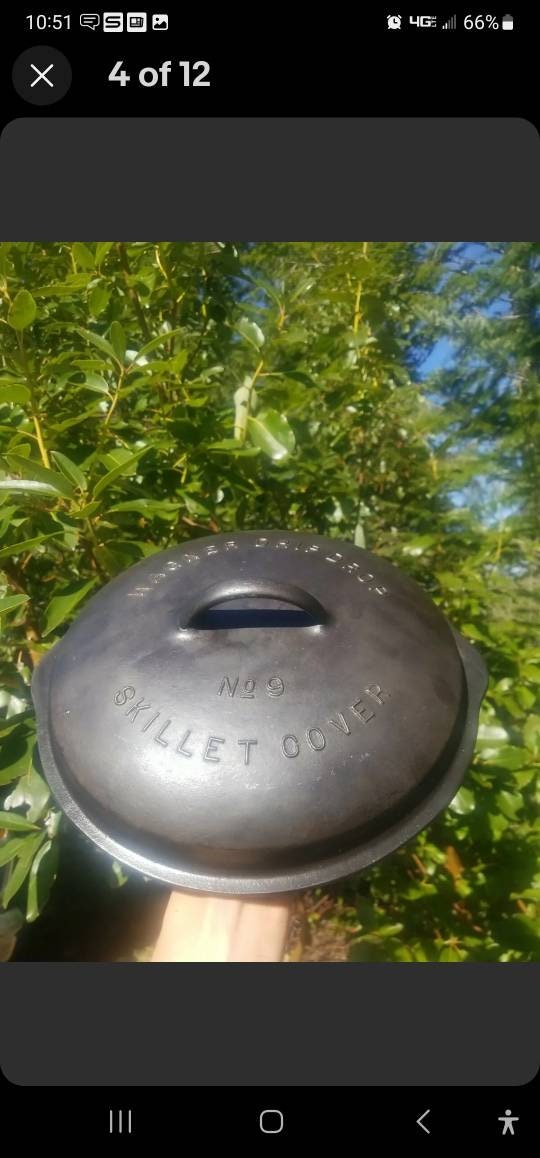 Mint Old Wagner Ware #9 Skillet Lid /beautiful USA Cast Iron Cookware ...