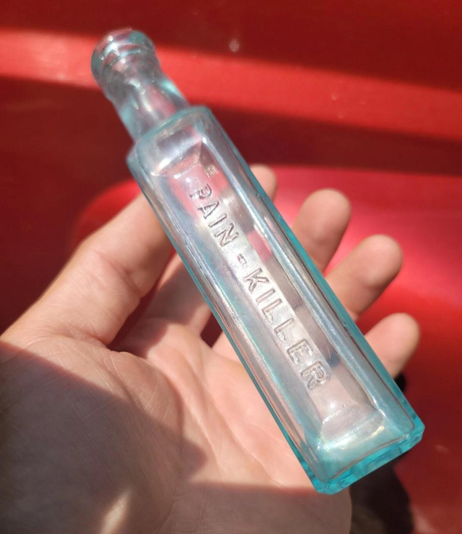 Beautiful Old Pain Killer Remedy Bottle! 1890's Deep Aqua Davis ...