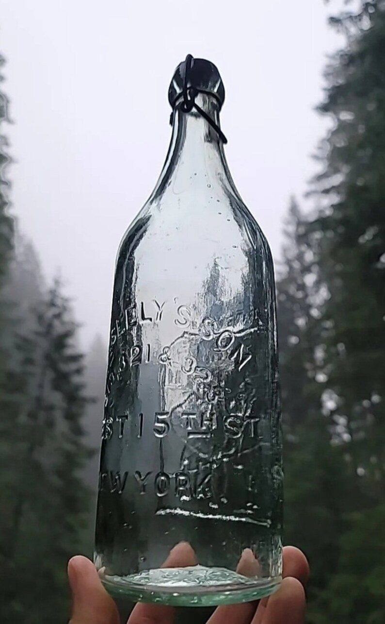 Scarce 1880s Blob Top New York Picture Soda! Antique Quart Bartender GB ...
