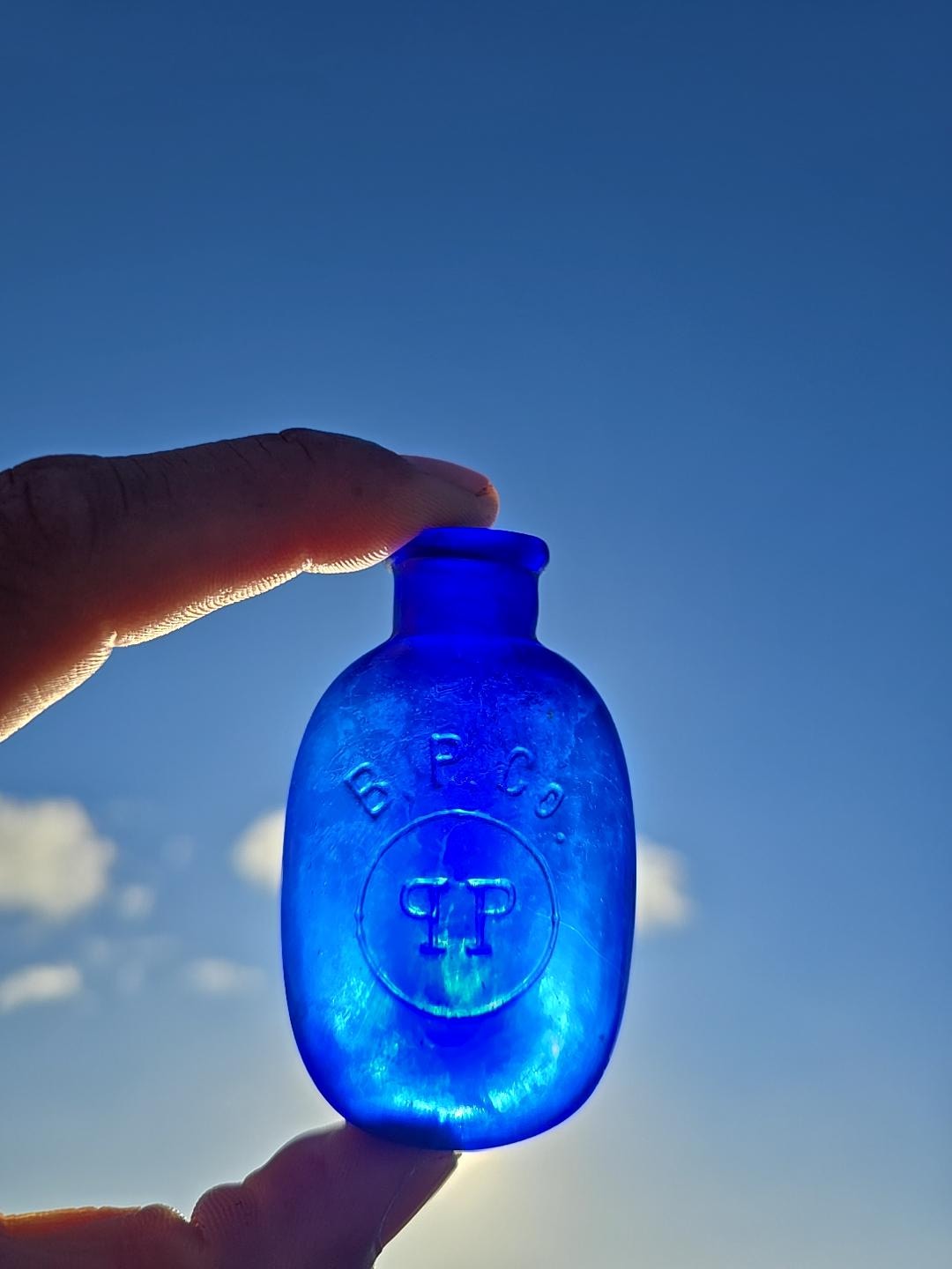 Beautiful Old Blue Pill Bottle! One Cobalt 1890s Rounded Bottom ...