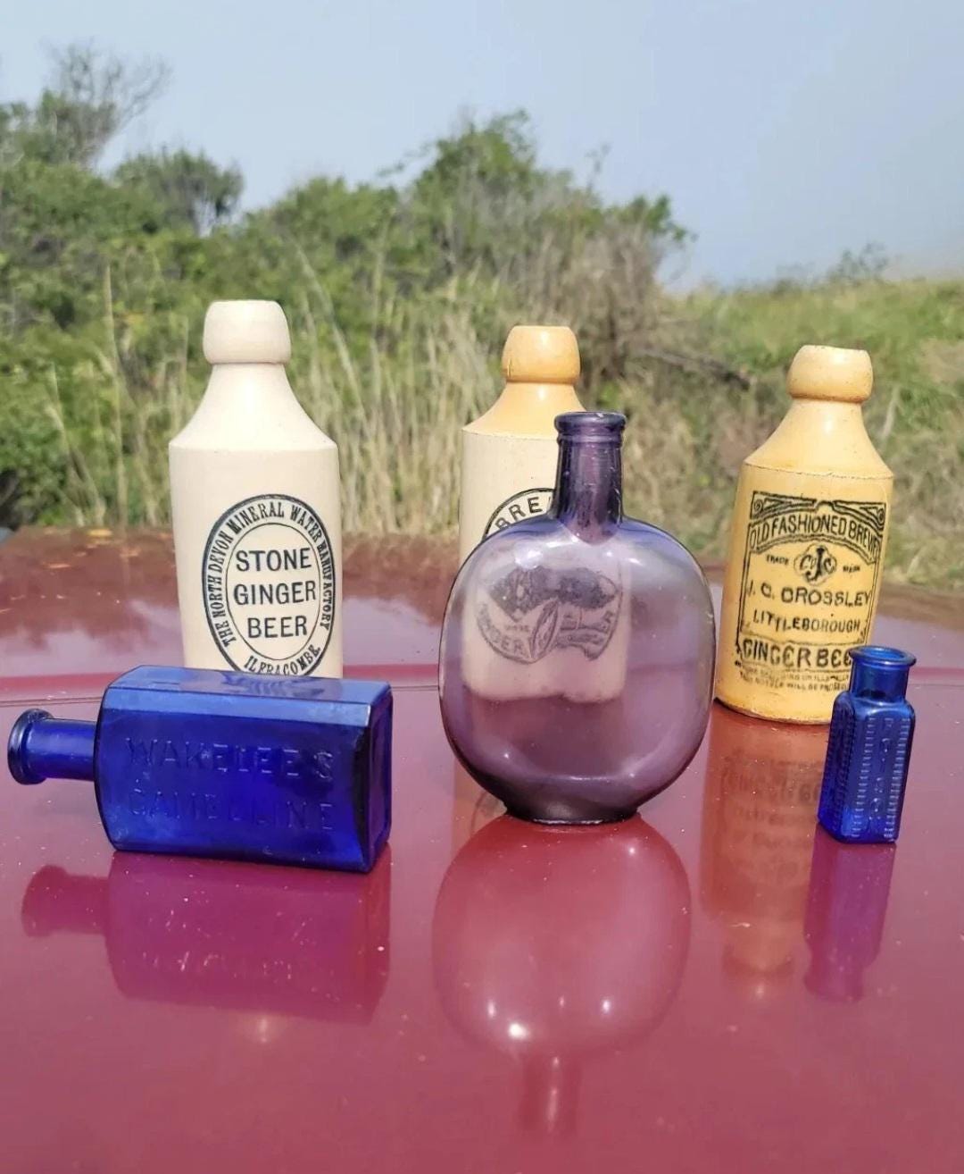 COOL 1890s HALF PINT Amethyst Pumpkinseed Flask! Antique Purple Liquor ...