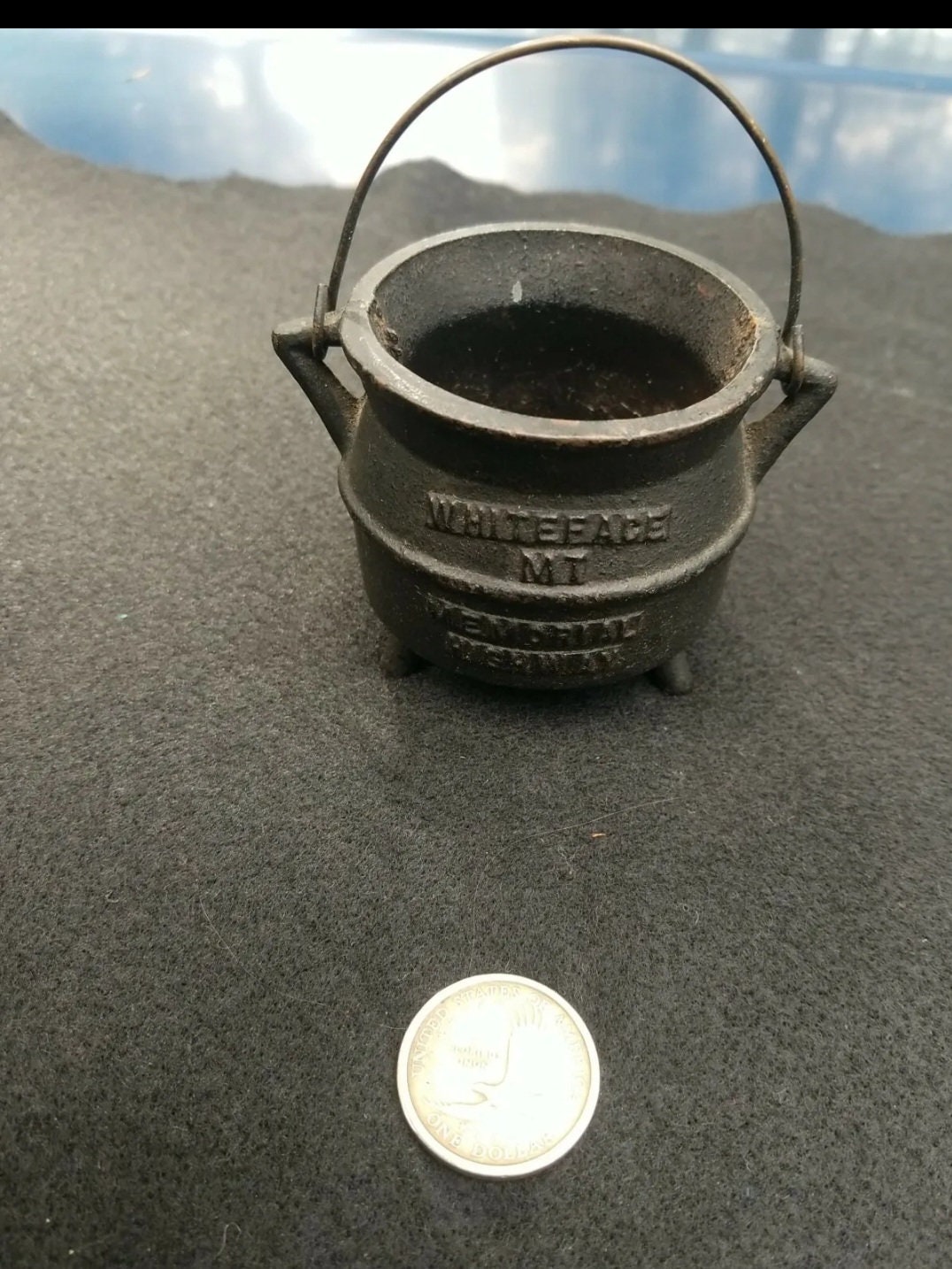 Old Miniature Cast Iron Cauldron neat Vintage Cast Iron Toy, Souvenir ...