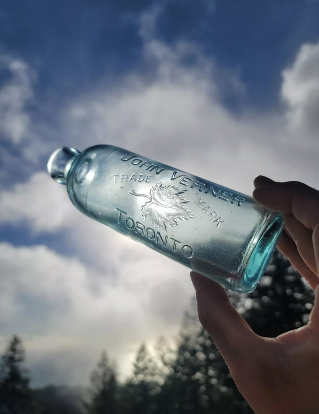 Stellar 1880's Maple Leaf Canadian Hutchinson Bottle! Old Verner ...