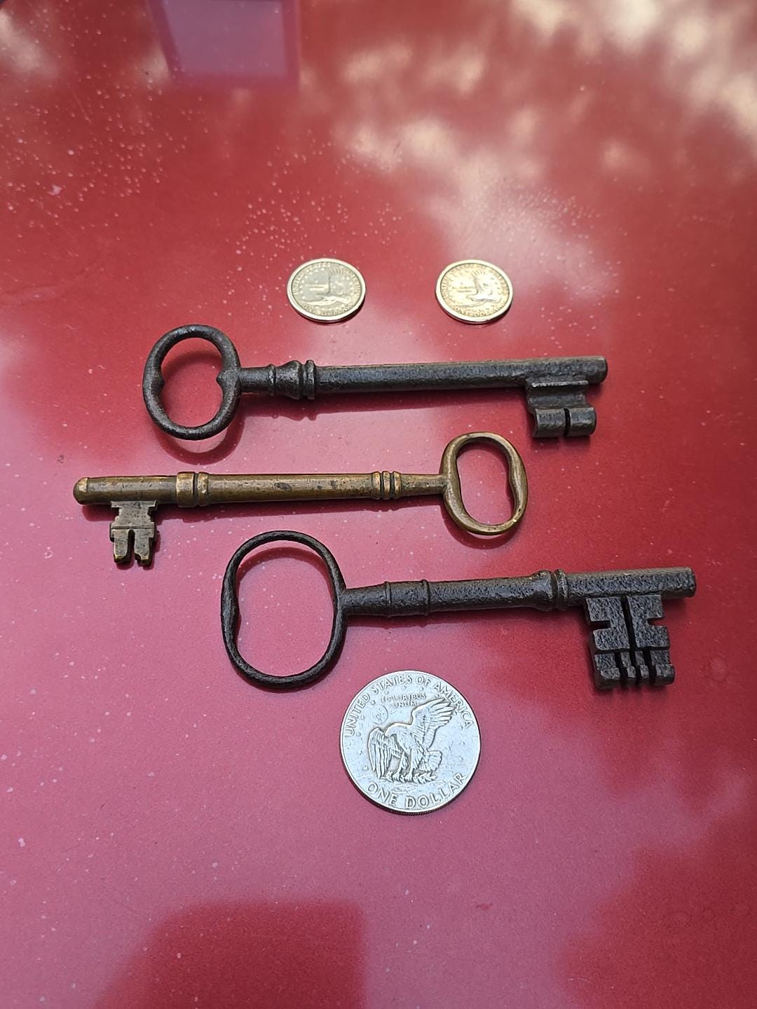 1870s Large English Iron Key. 1 Big Antique Metal Skeleton Key. Almost ...