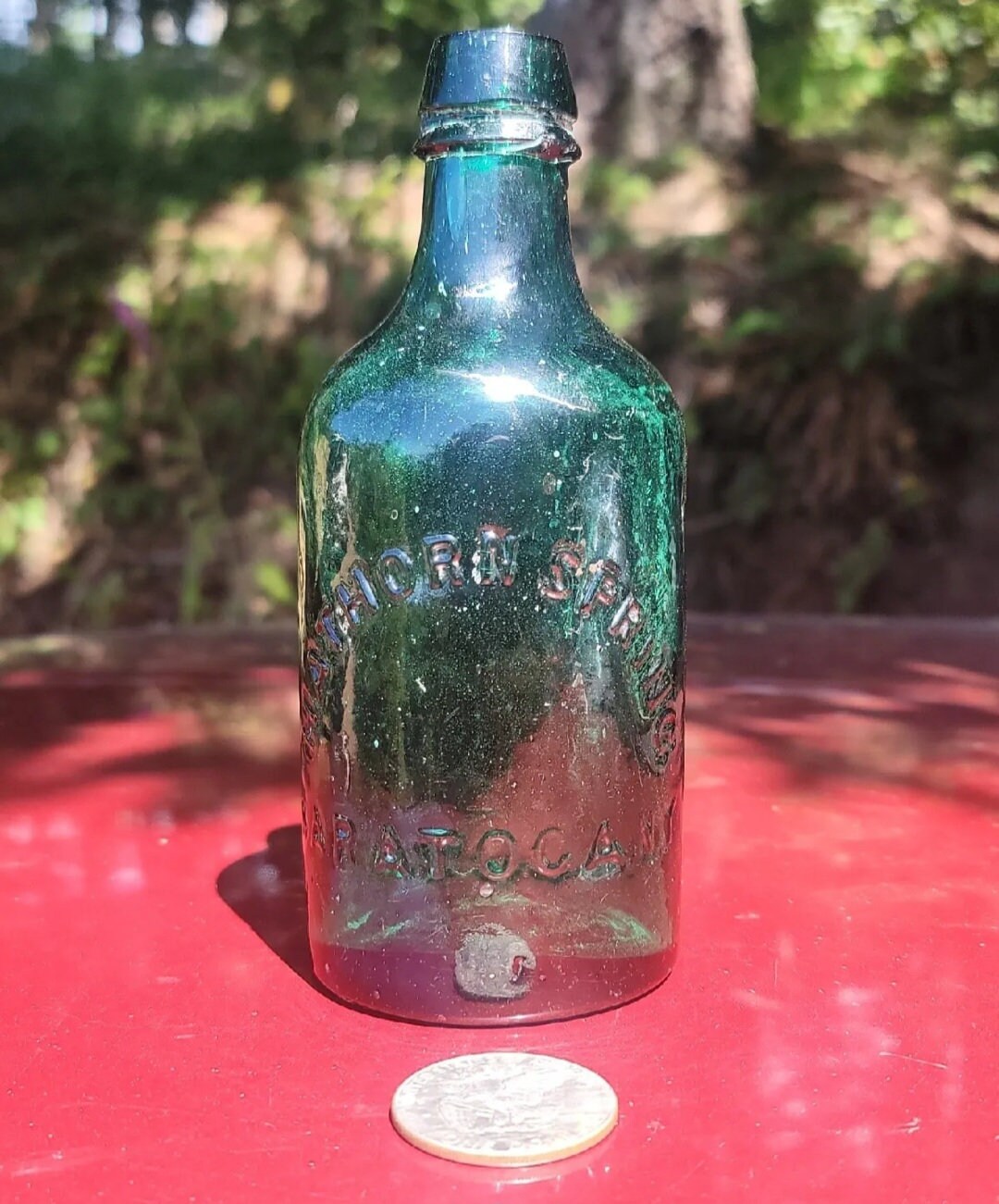 1870s Deep Emerald Hathorn Springs Bottle Beautiful Old Green Saratoga ...