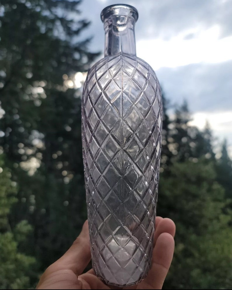 Beautiful 1880's Jumbo Quilted Whiskey Flask! Big Soft Amethyst ...