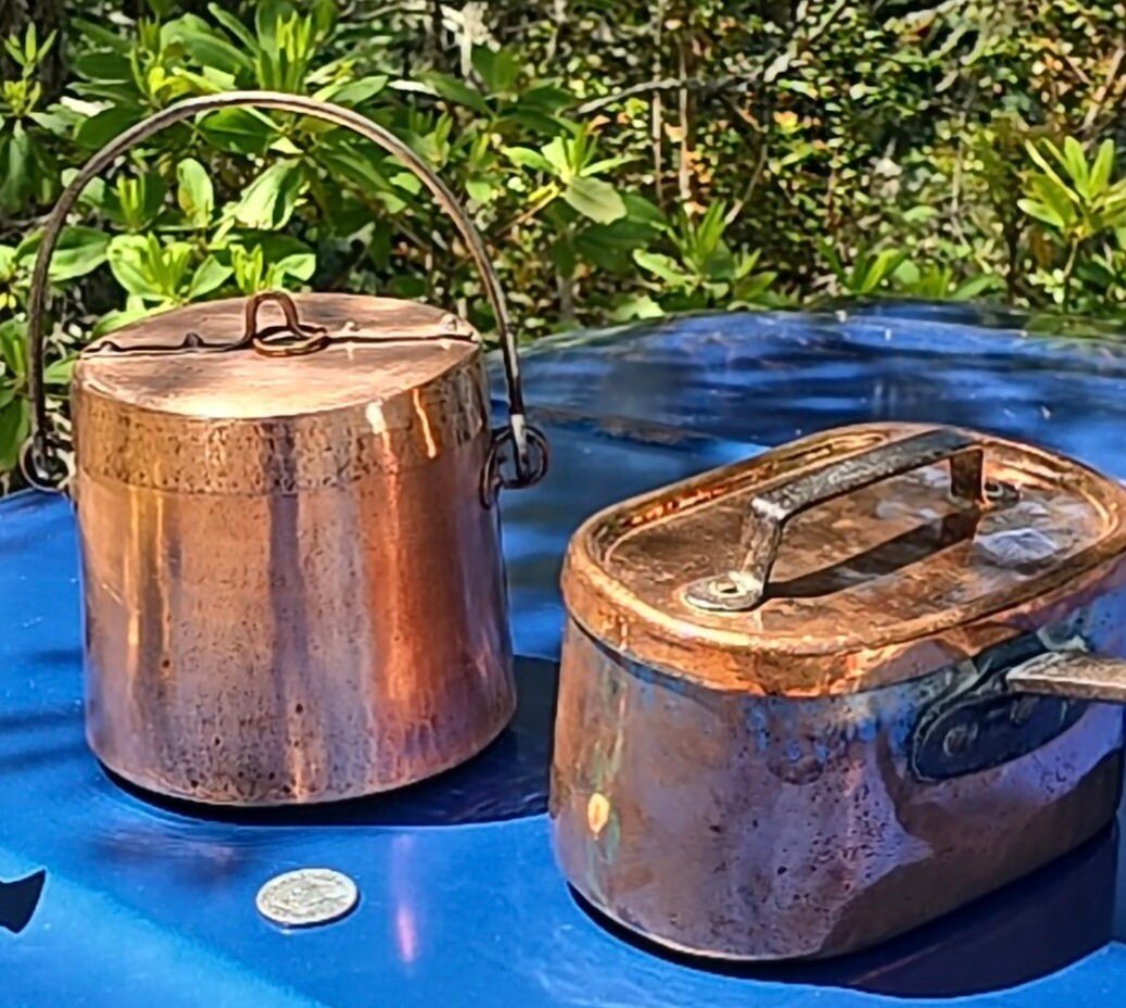 Antique Handmade French Copper Cauldron! Beautiful Old Little Marmite ...