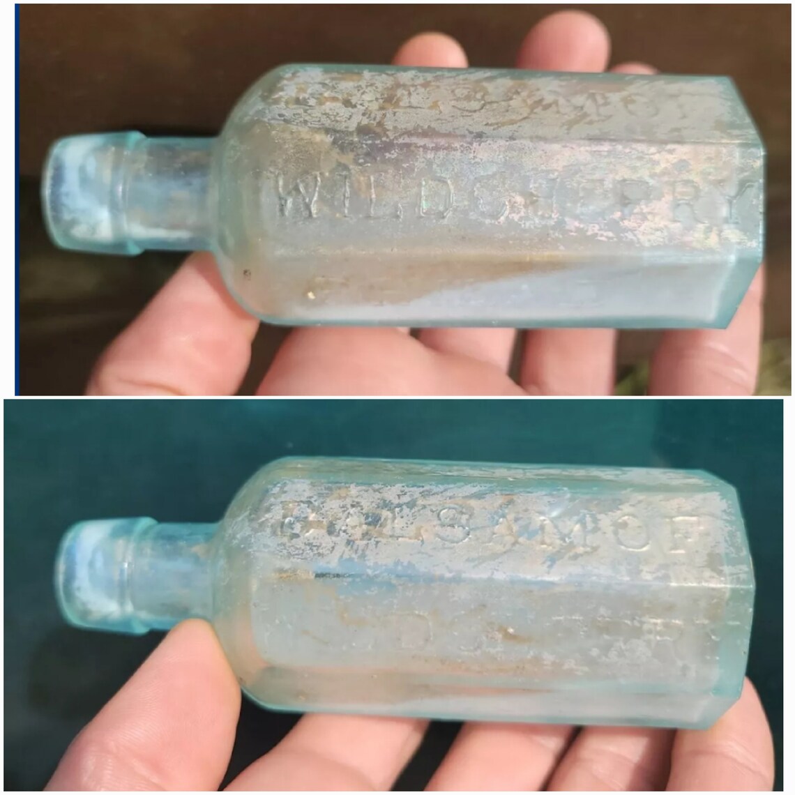 1880s Beautiful Irridescent Paneled WILD CHERRY Bottle! Old Rainbow ...