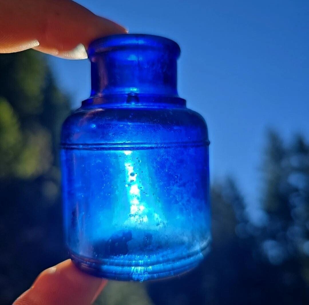Old Deep Cobalt Inkwell. Antique Dark Blue Ink Bottle! - Etsy