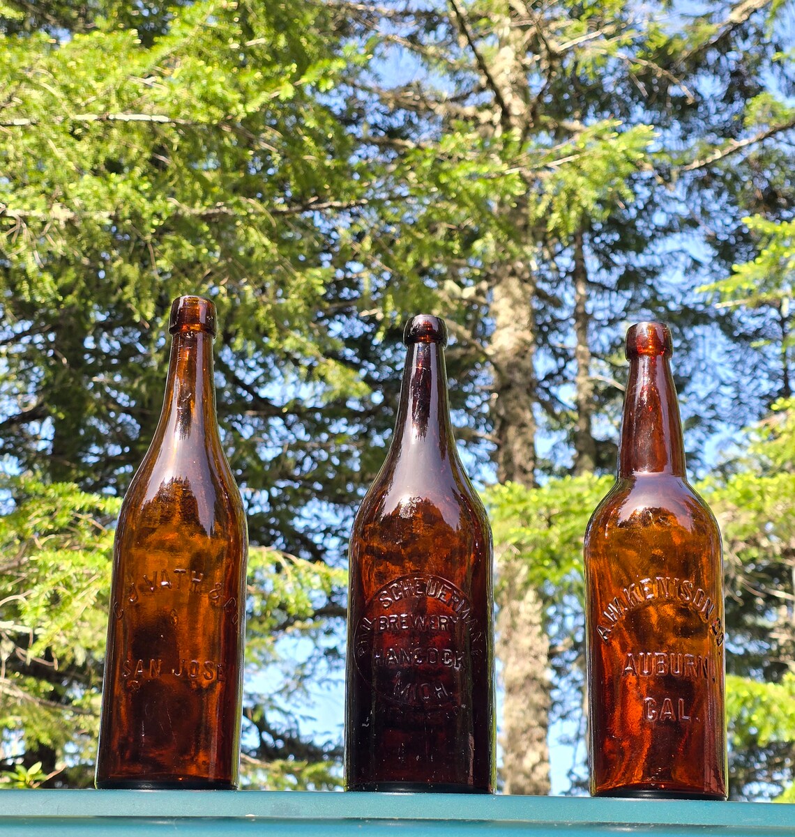 Large Deep Amber 1880s Blob Top Beer or Ale Bottle Phil Scheuermann ...