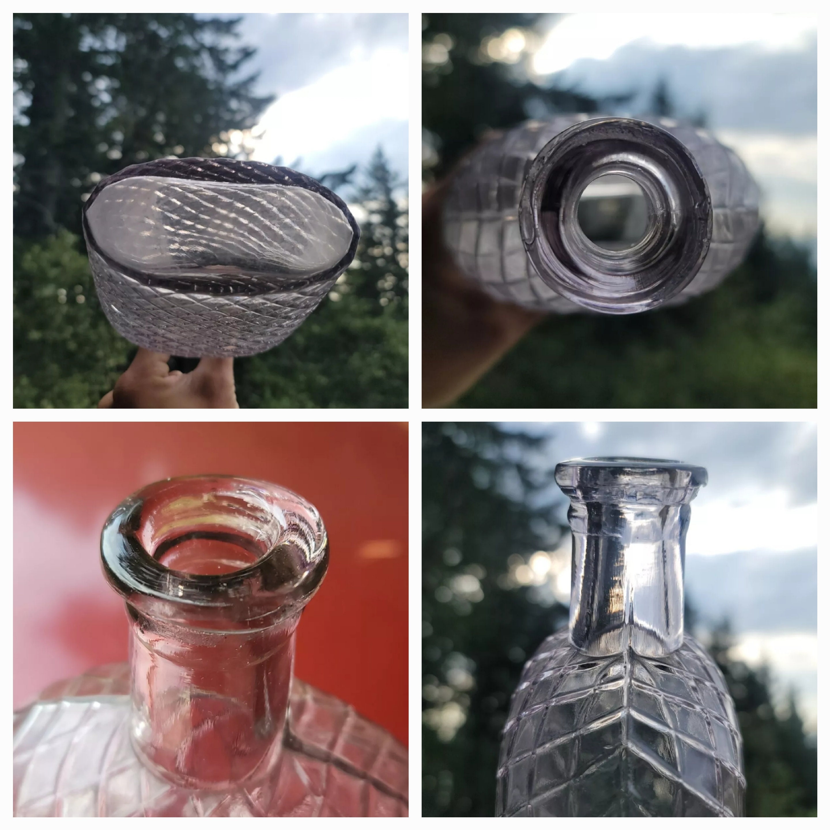 Beautiful 1880's Jumbo Quilted Whiskey Flask! Big Soft Amethyst ...