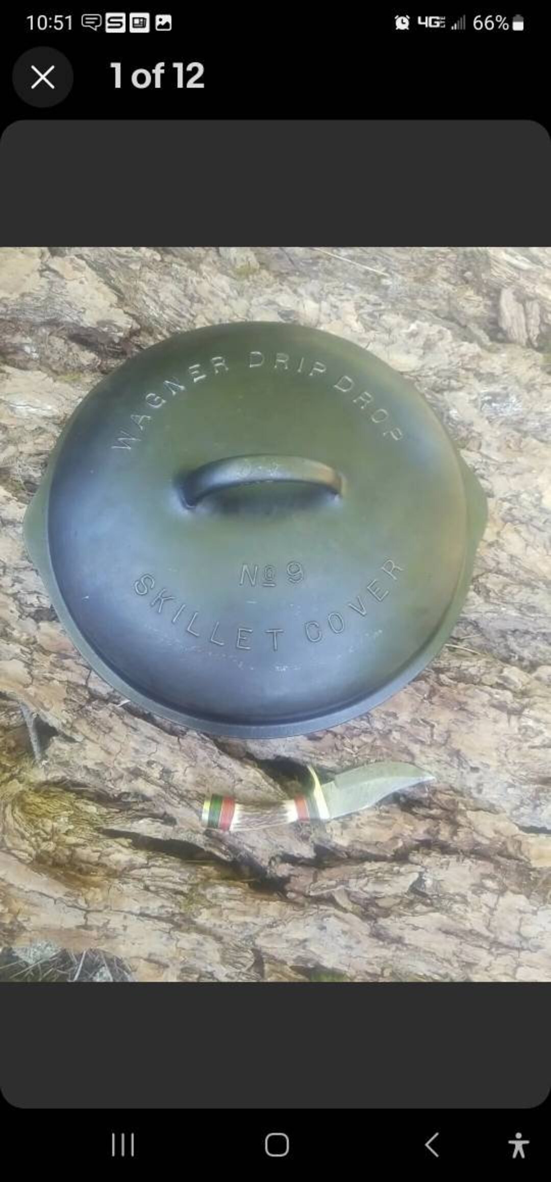 Mint Old Wagner Ware #9 Skillet Lid /beautiful USA Cast Iron Cookware ...