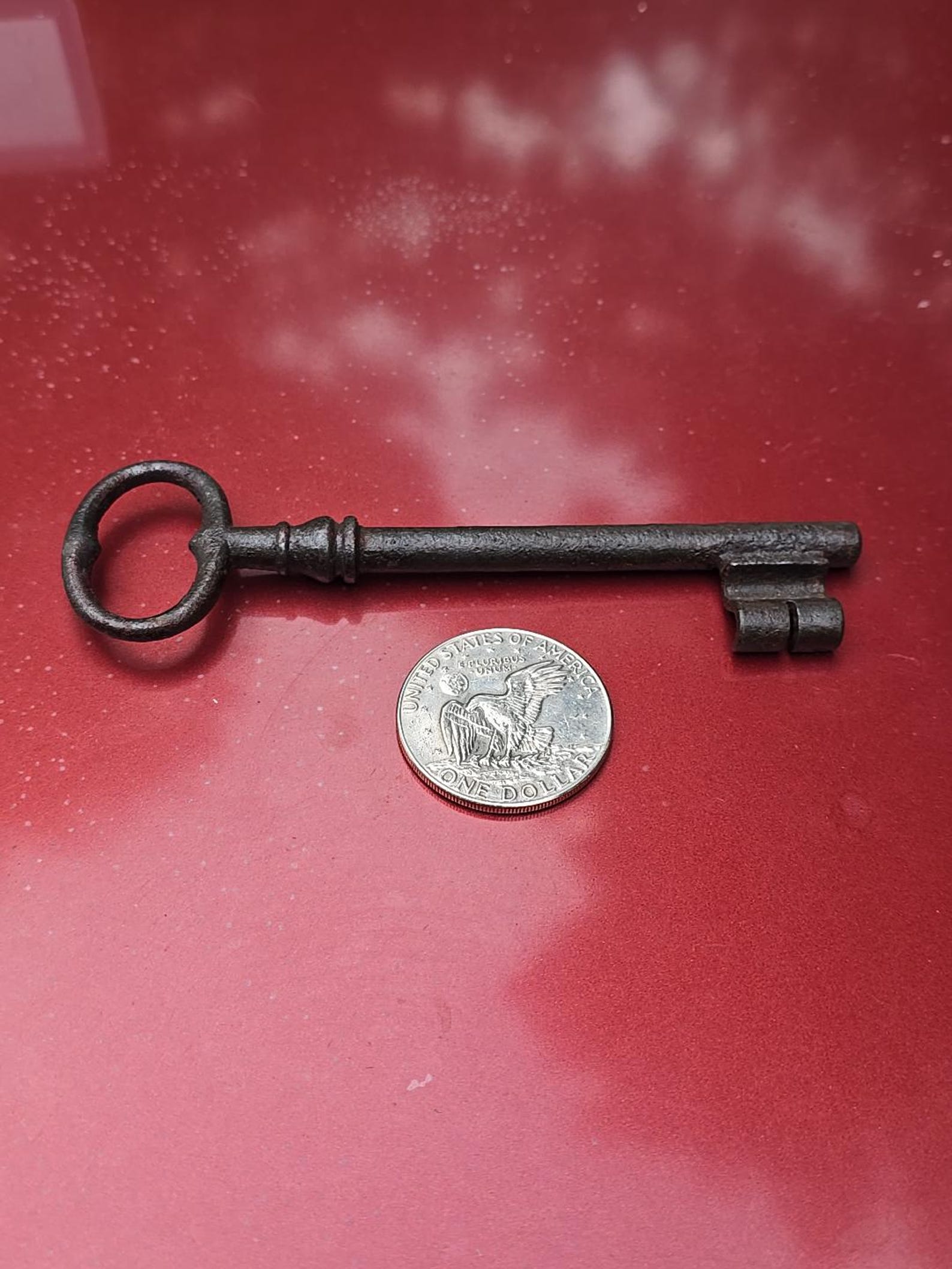 1870s Large English Iron Key. 1 Big Antique Metal Skeleton Key. Almost ...