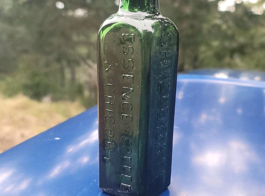 Remarkable Old Deep GREEN Coffee + Chicory Bottle! Neat Antique ...