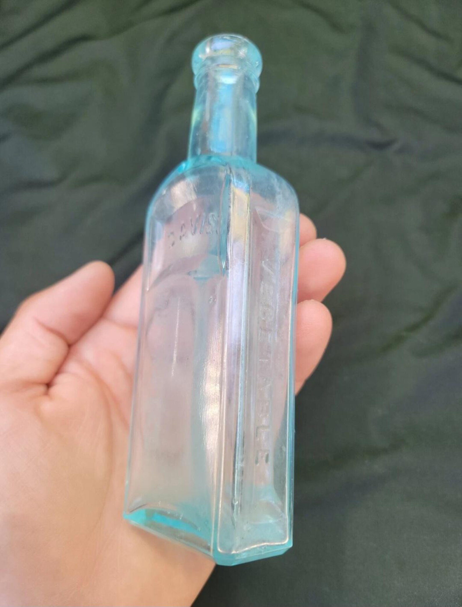 Beautiful Old Pain Killer Remedy Bottle! 1890's Deep Aqua Davis ...