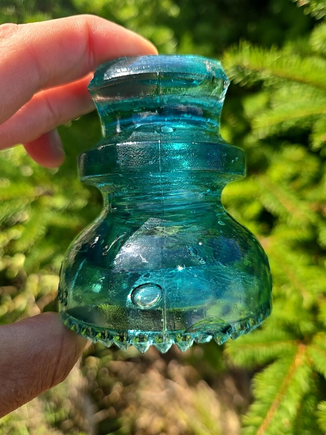 1 Antique Blue Aqua CABLE Hemingray No.1 Insulator! Great Old Glass USA ...