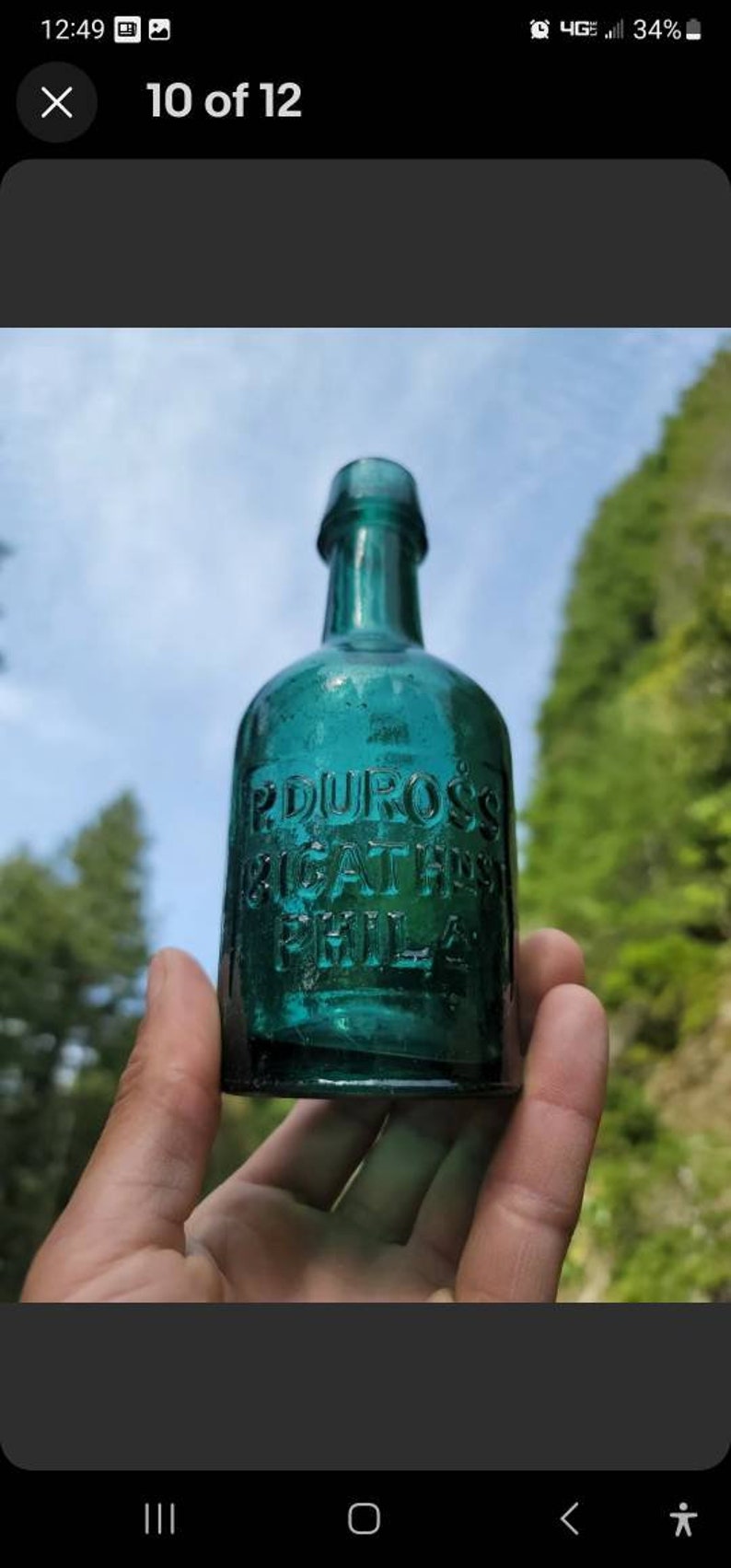 1860's Emerald Philadelphia Stout Ale Bottle P. Duross Iron Pontiled ...