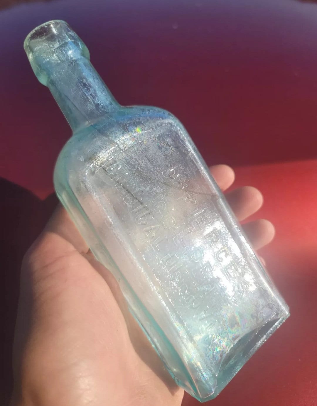 1880's Remarkable Irridescent Rainbow Dr Pierce's Bottle! Old Golden ...
