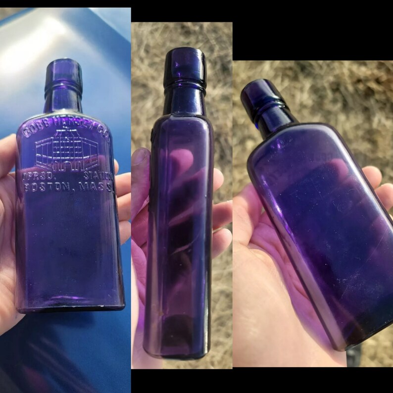 Awesome Old Boston Massachusetts Amethyst Whiskey Flask! Neat Old ...