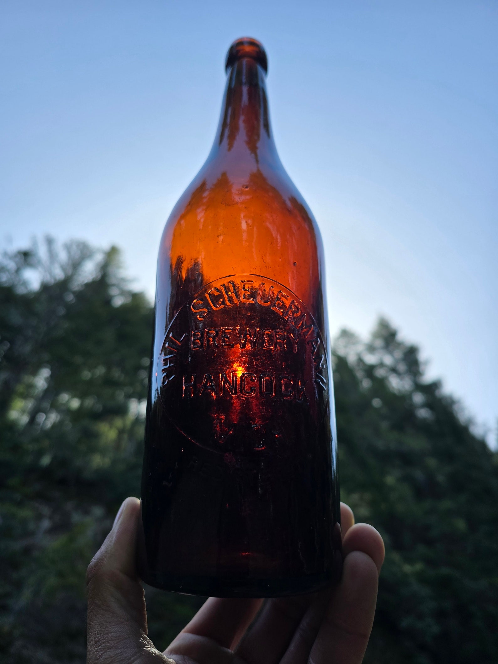 Large Deep Amber 1880s Blob Top Beer or Ale Bottle! Phil Scheuermann ...